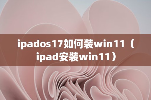 ipados17如何装win11（ipad安装win11） - 4425教程网