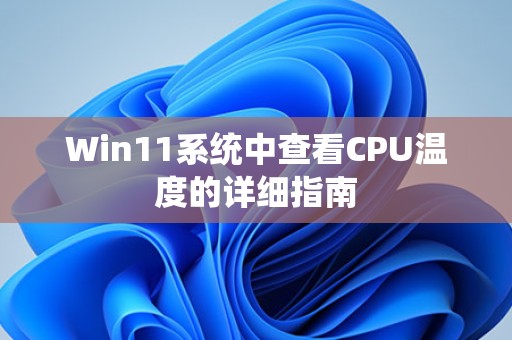 Win11系统中查看CPU温度的详细指南 - 4425教程网
