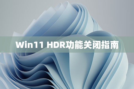 Win11 HDR功能关闭指南 - 4425教程网