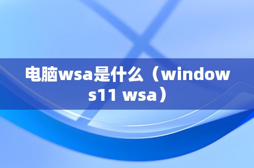 电脑wsa是什么（windows11 wsa） - 4425教程网