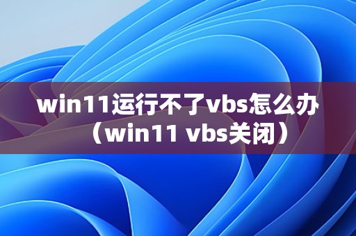 win11运行不了vbs怎么办（win11 vbs关闭） - 4425教程网