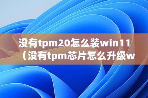 没有tpm20怎么装win11（没有tpm芯片怎么升级win11） - 4425教程网