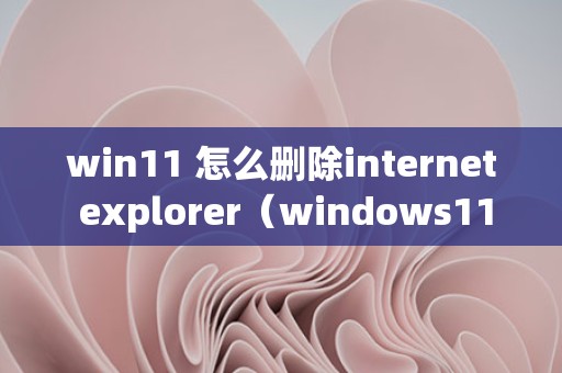 win11 怎么删除internet explorer（windows11卸载程序在哪里） - 4425教程网