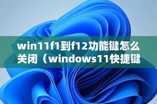 win11f1到f12功能键怎么关闭（windows11快捷键关闭窗口） - 4425教程网