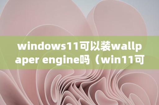 windows11可以装wallpaper engine吗（win11可以安装win10的软件吗） - 4425教程网