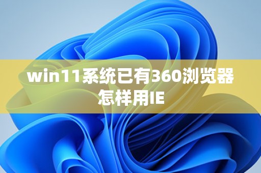 win11系统已有360浏览器怎样用IE - 4425教程网